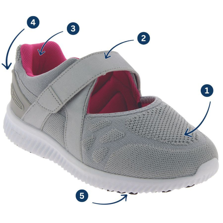 Basket confort femme Valba-Gris | Podowell